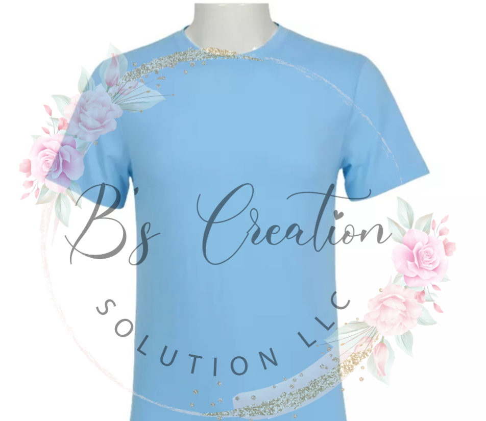 Kids 95% Polyester Sublimation-Light Blue | B's Creation Solution Blanks